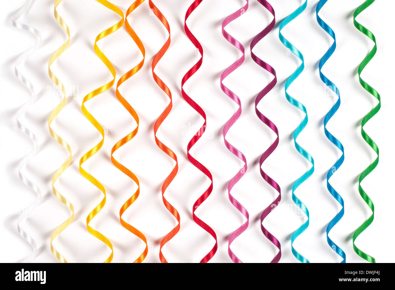 Abstract picture of colored sewing ribbons, on white background Stock ...
