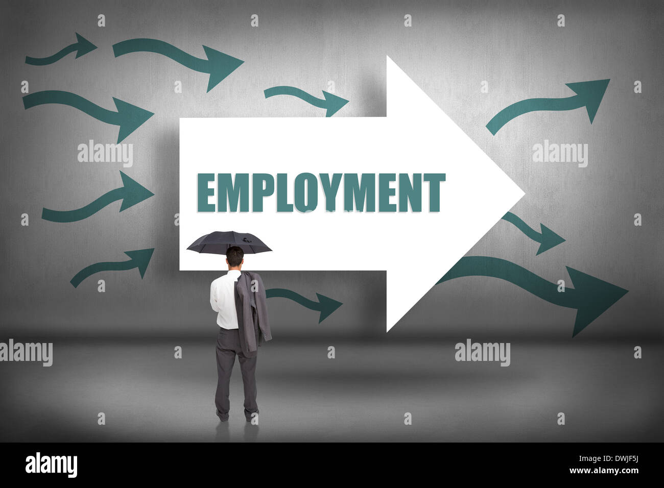 Arrows over businessman hi-res stock photography and images - Alamy