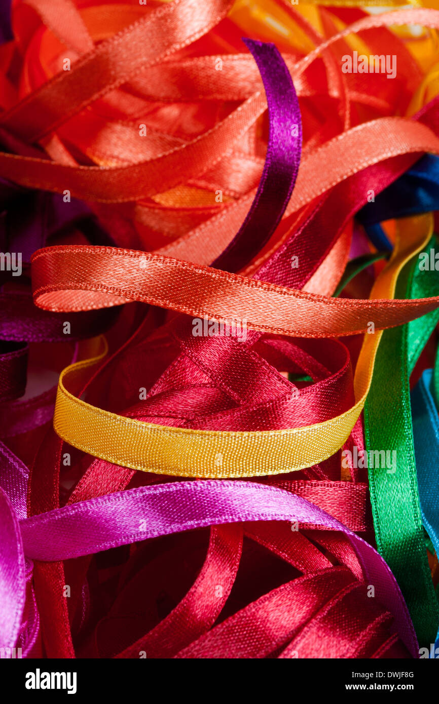 Abstract picture of colored sewing ribbons Stock Photo - Alamy