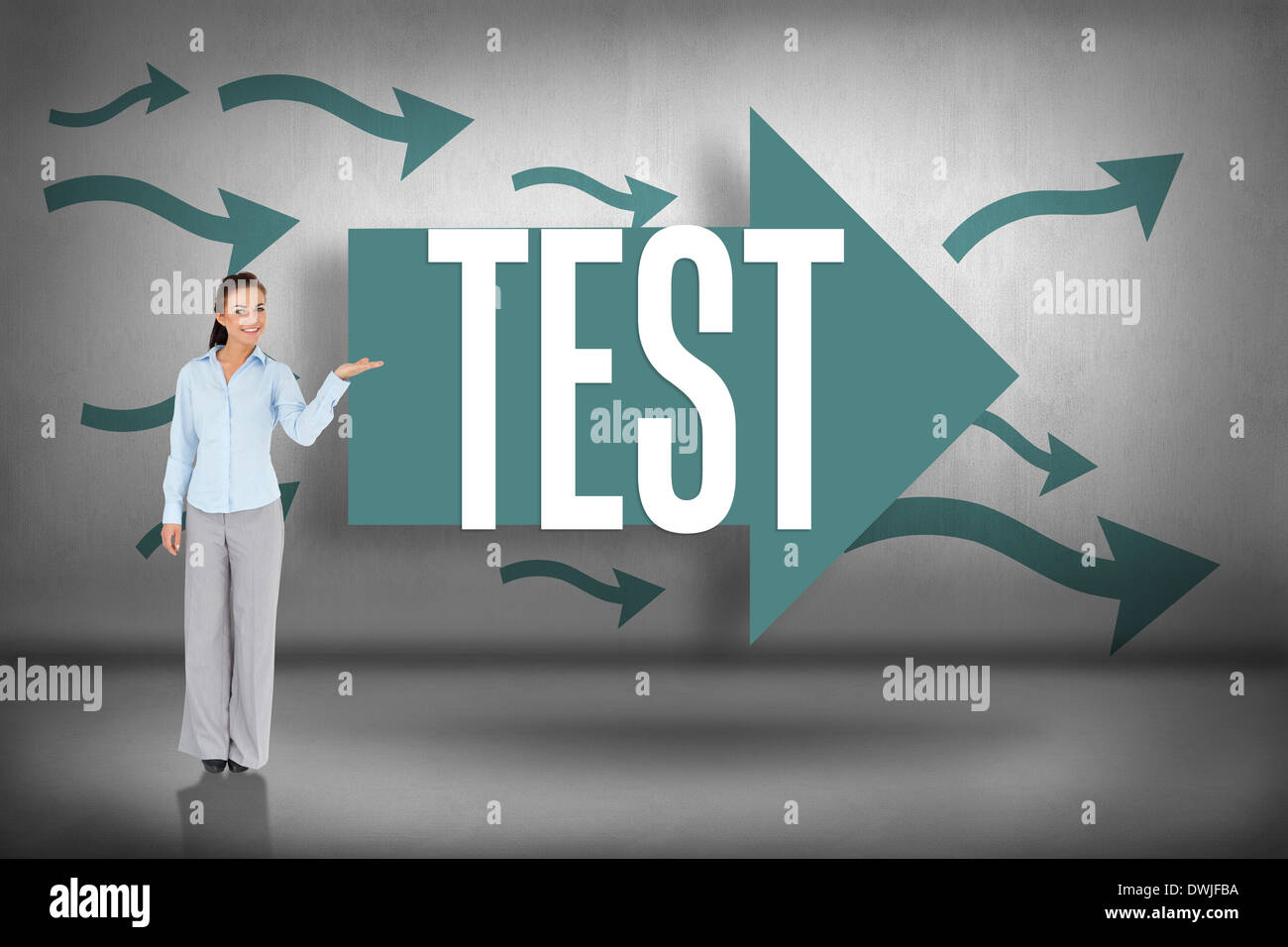 Test against arrows pointing Stock Photo - Alamy
