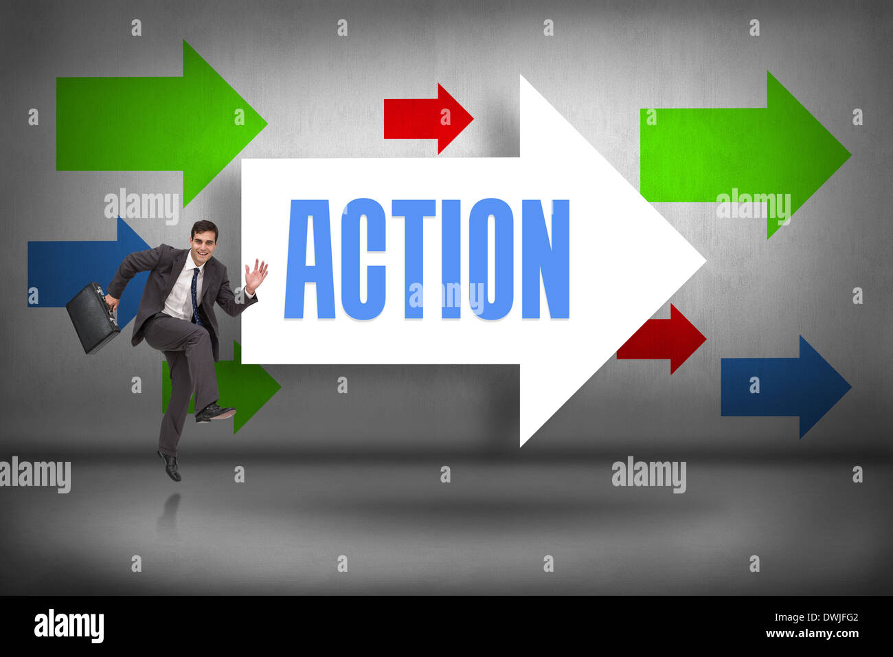 Action against arrows pointing Stock Photo - Alamy