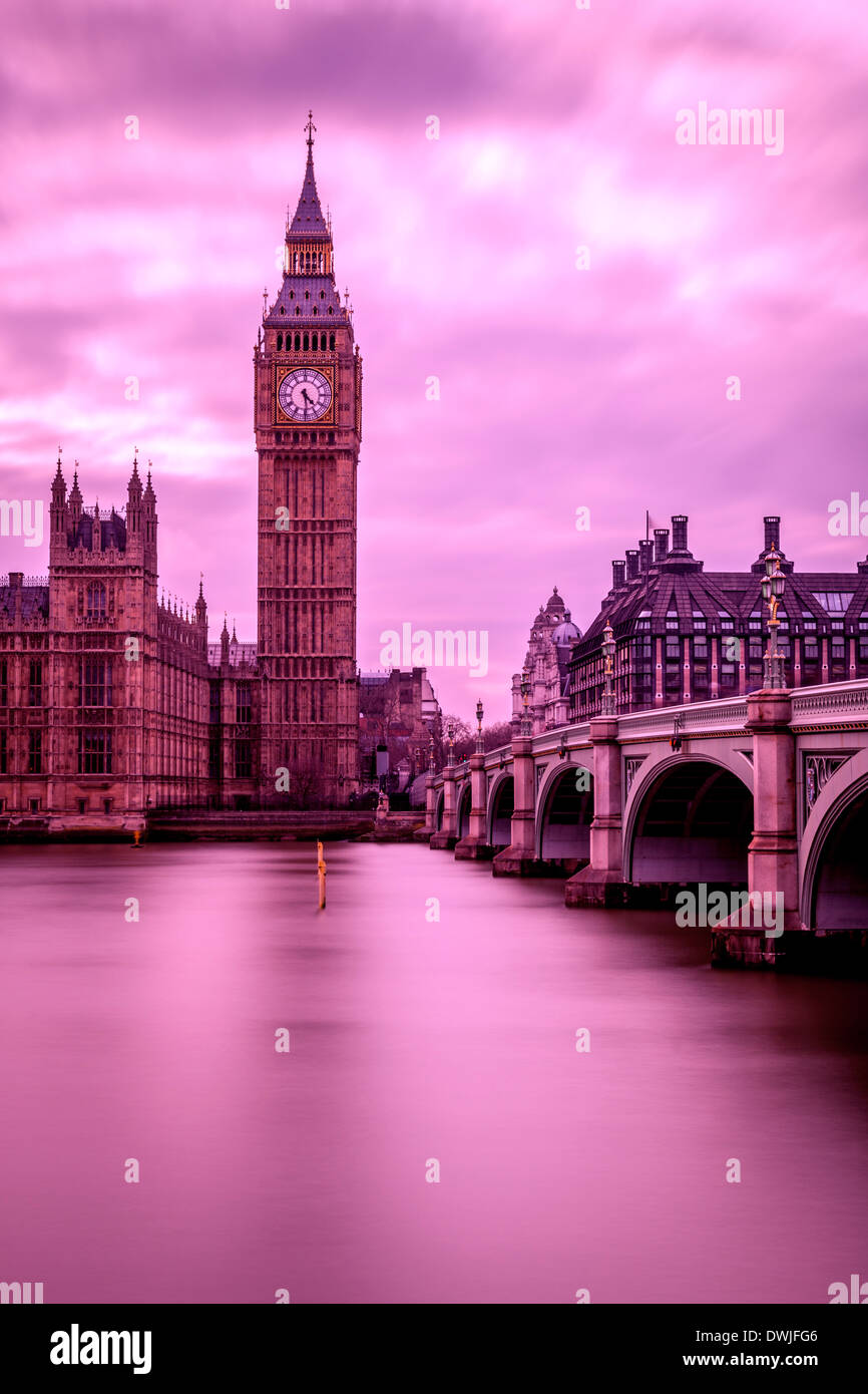 Big Ben, Westminster Bridge and The River Thames, London, England Stock Photo - Alamy