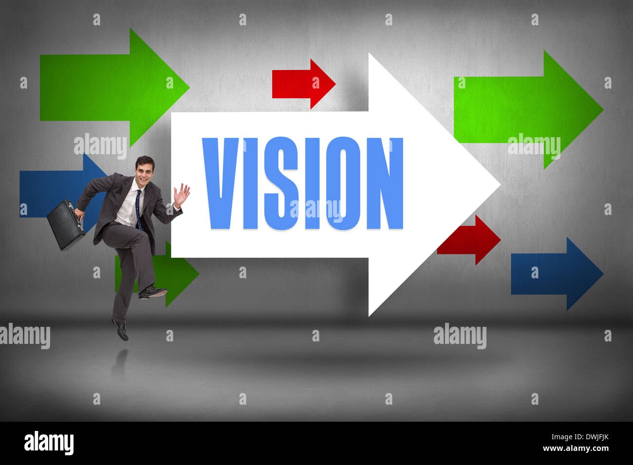 Vision against arrows pointing Stock Photo - Alamy