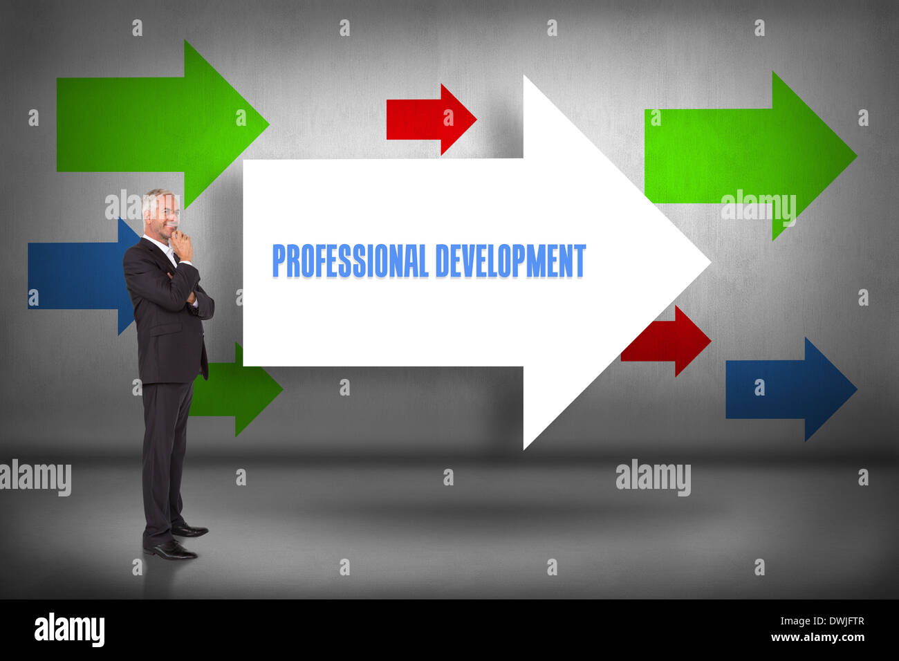 Professional development against arrows pointing Stock Photo - Alamy
