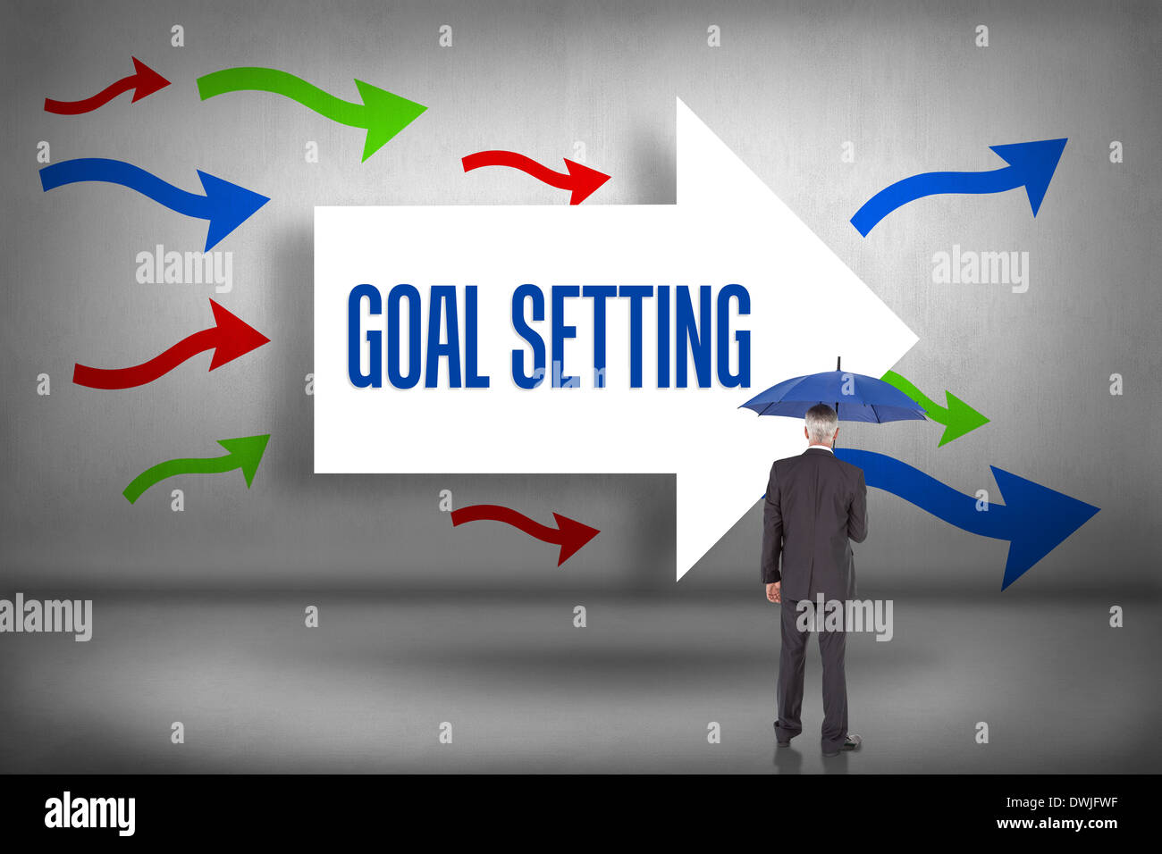 Goal setting against arrows pointing Stock Photo - Alamy
