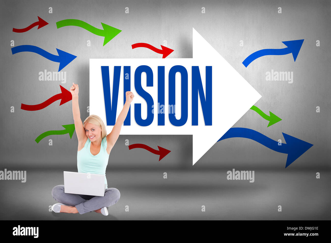 Vision against arrows pointing Stock Photo - Alamy