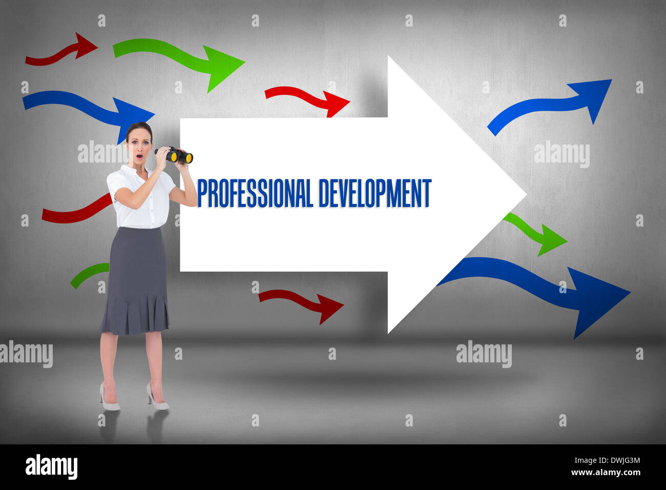 Professional development against arrows pointing Stock Photo - Alamy
