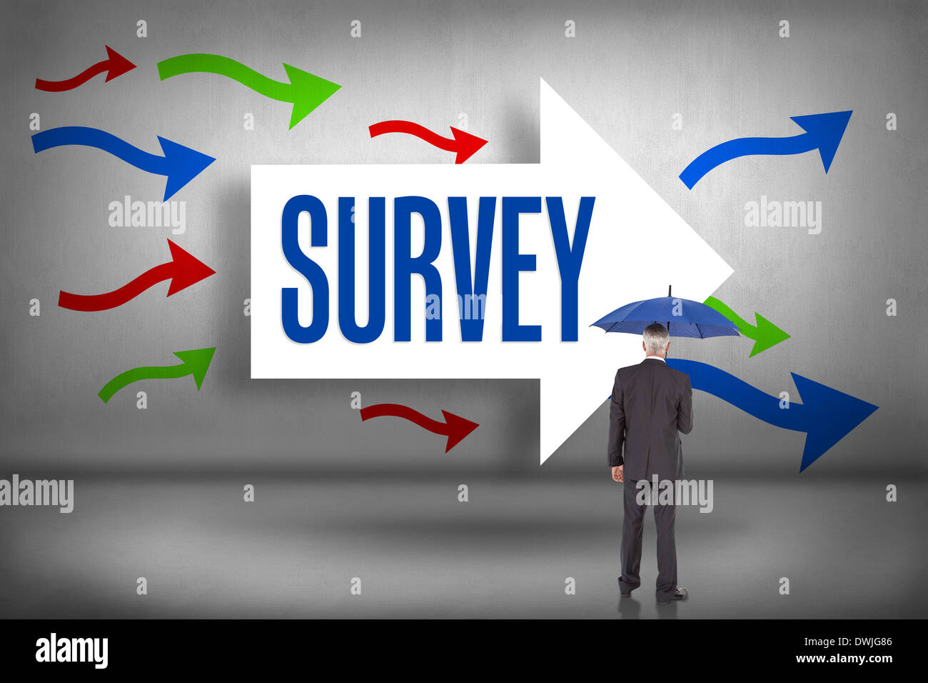 Survey against arrows pointing Stock Photo - Alamy