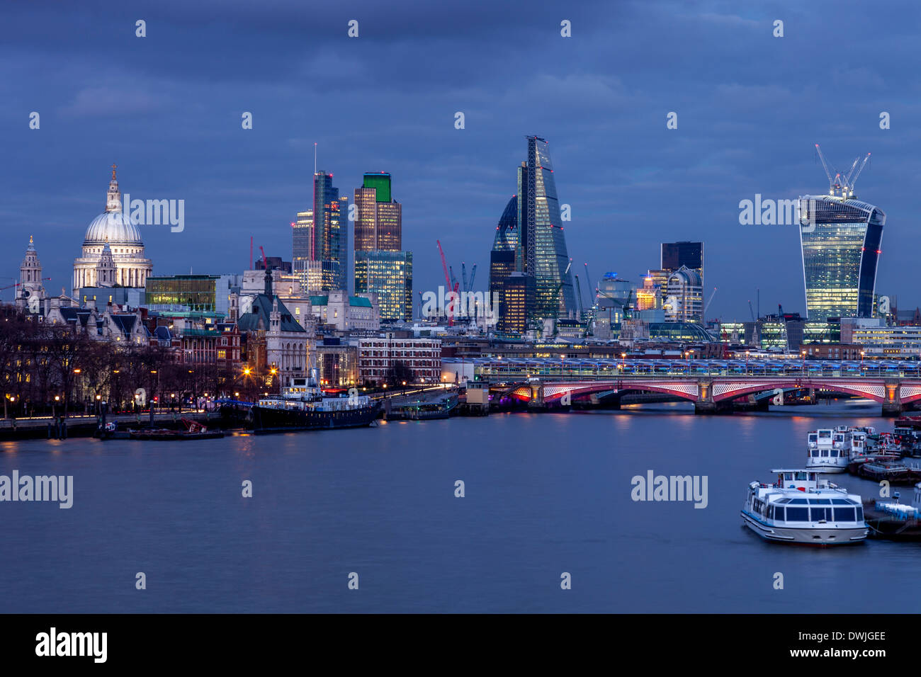 City of London Skyline and River Thames, London, England Stock Photo ...