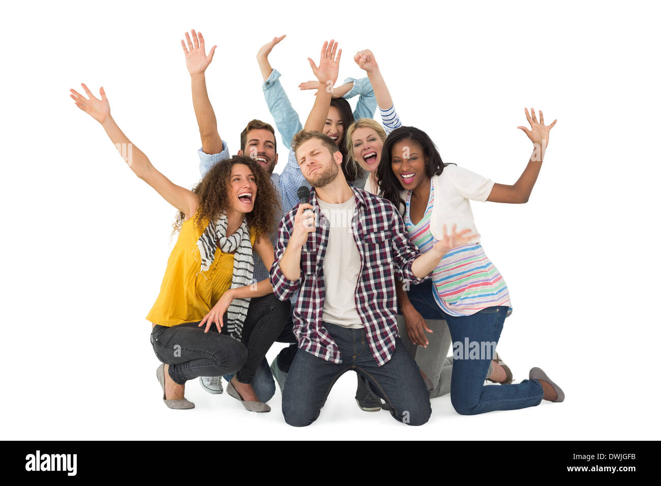 Waving to friends Cut Out Stock Images & Pictures - Alamy