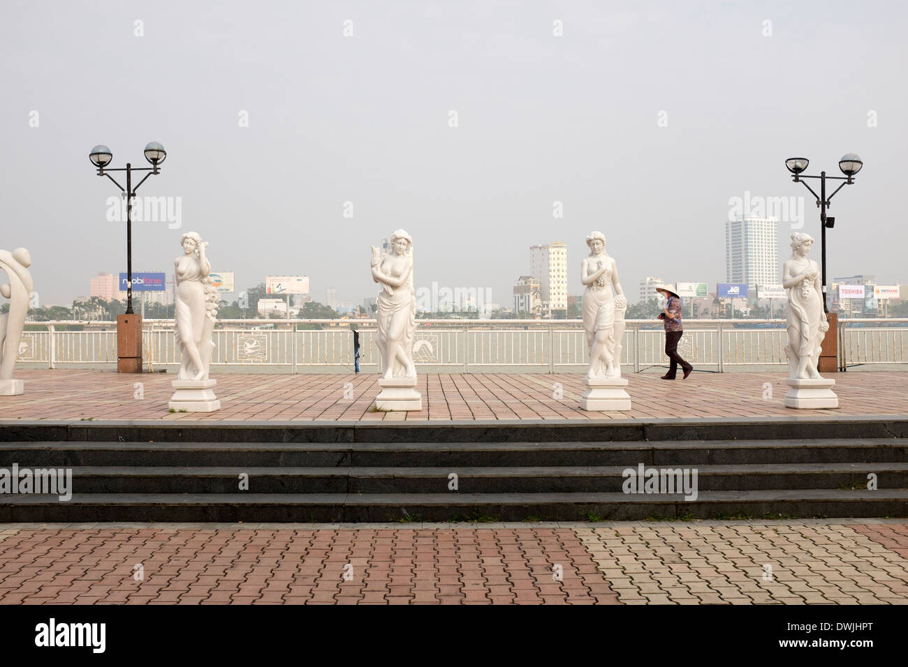 Art sculpture on riverside promenade at Danang Stock Photo - Alamy