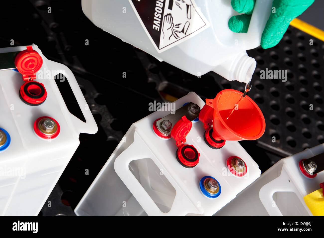 Preparing new batteries Stock Photo - Alamy