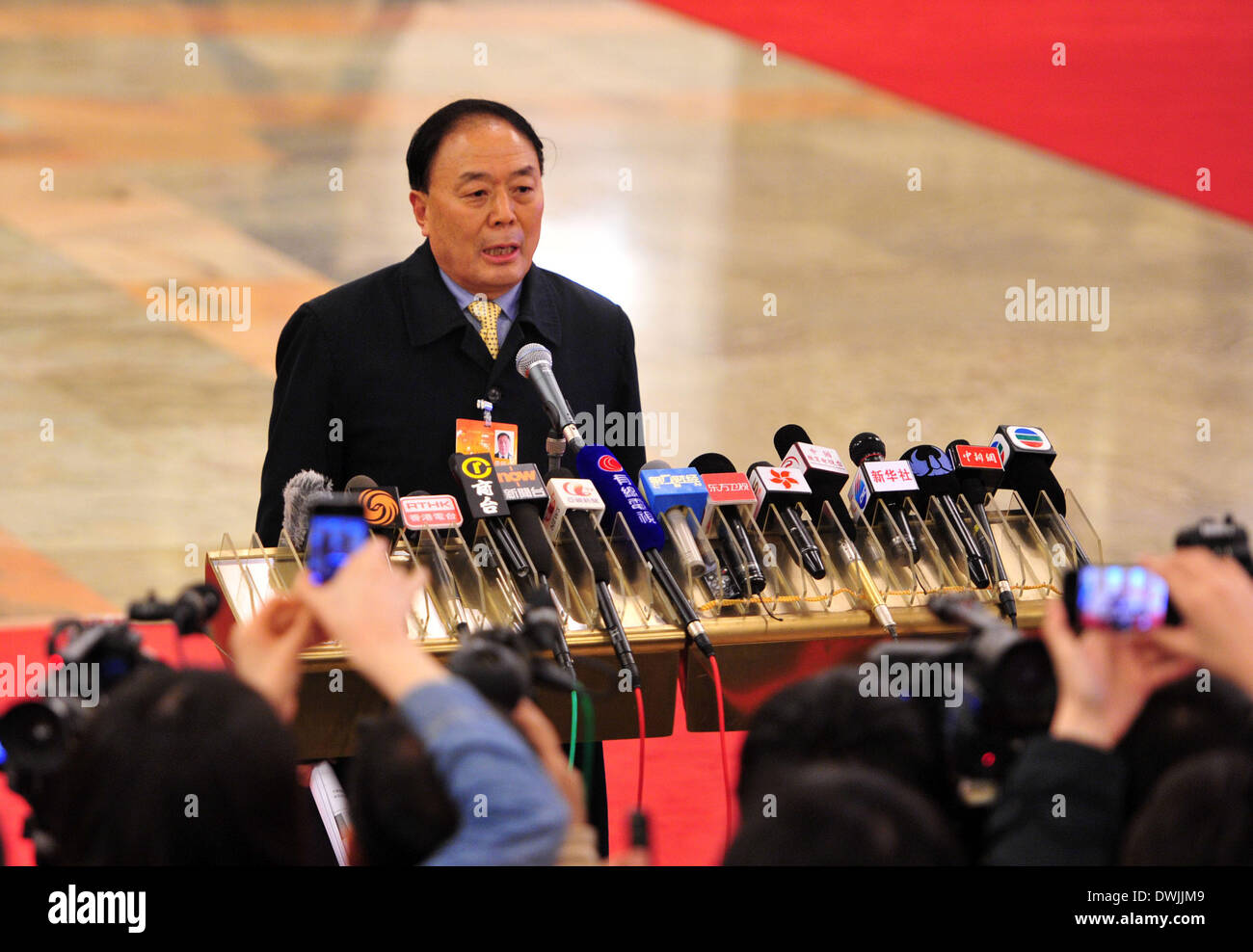 Beijing, China. 10th Mar, 2014. Li Jiaxiang, head of the Civil Aviation ...