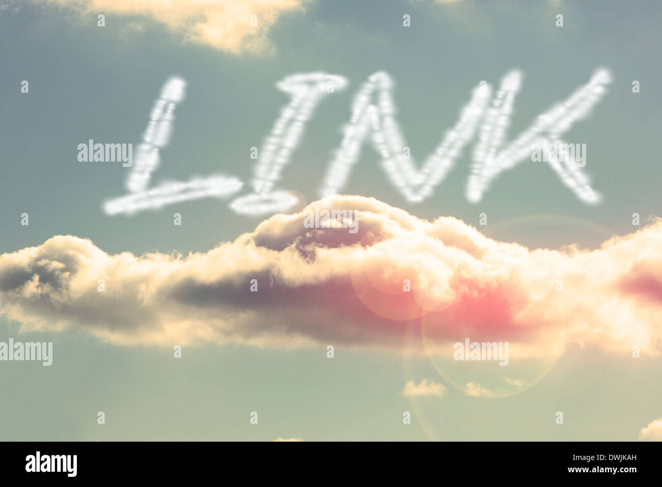 Link against bright blue sky with cloud Stock Photo - Alamy