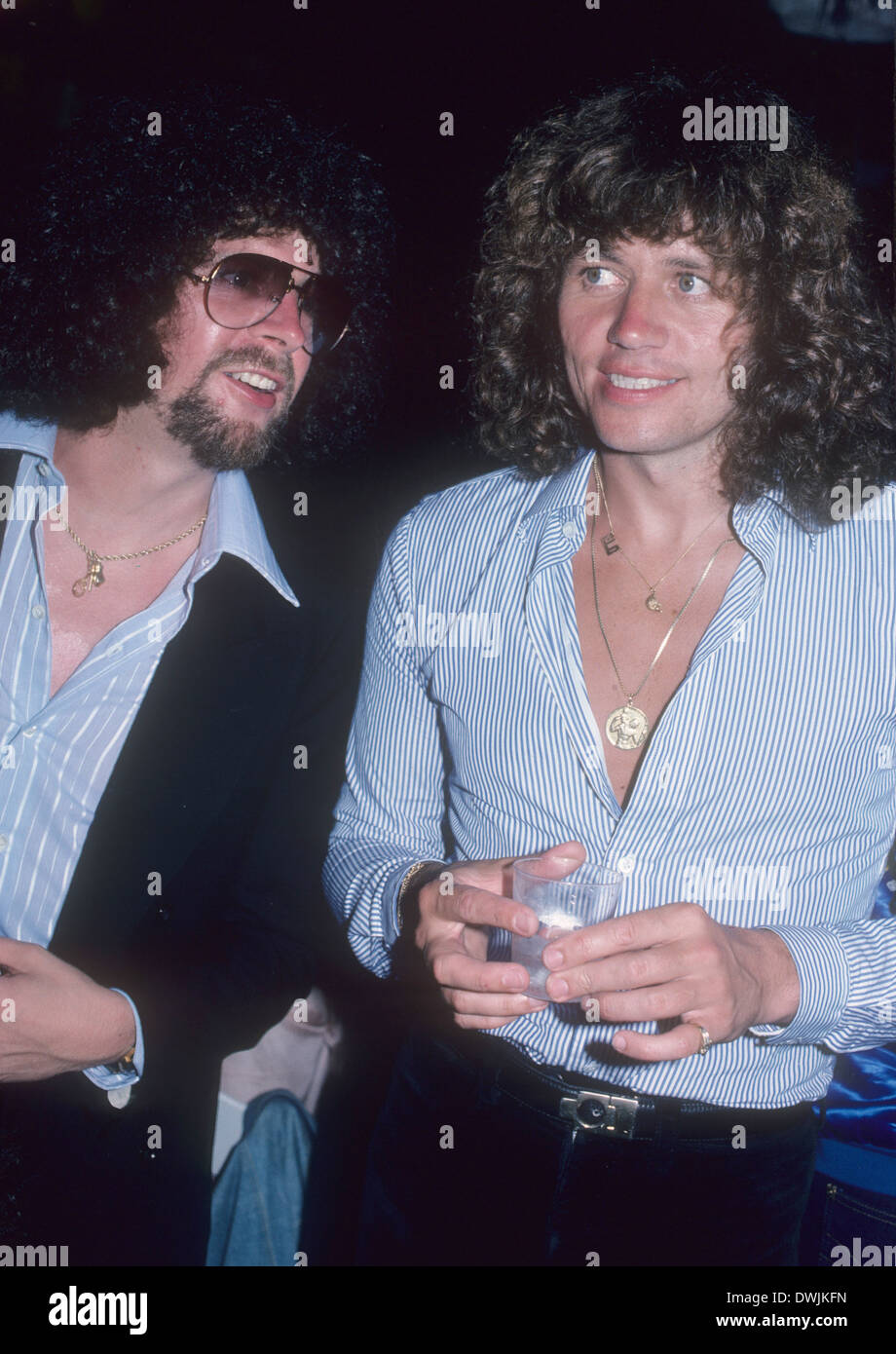 ELO UK rock group in 1978 with Bev Bevan at right and Jeff Lynne Stock ...