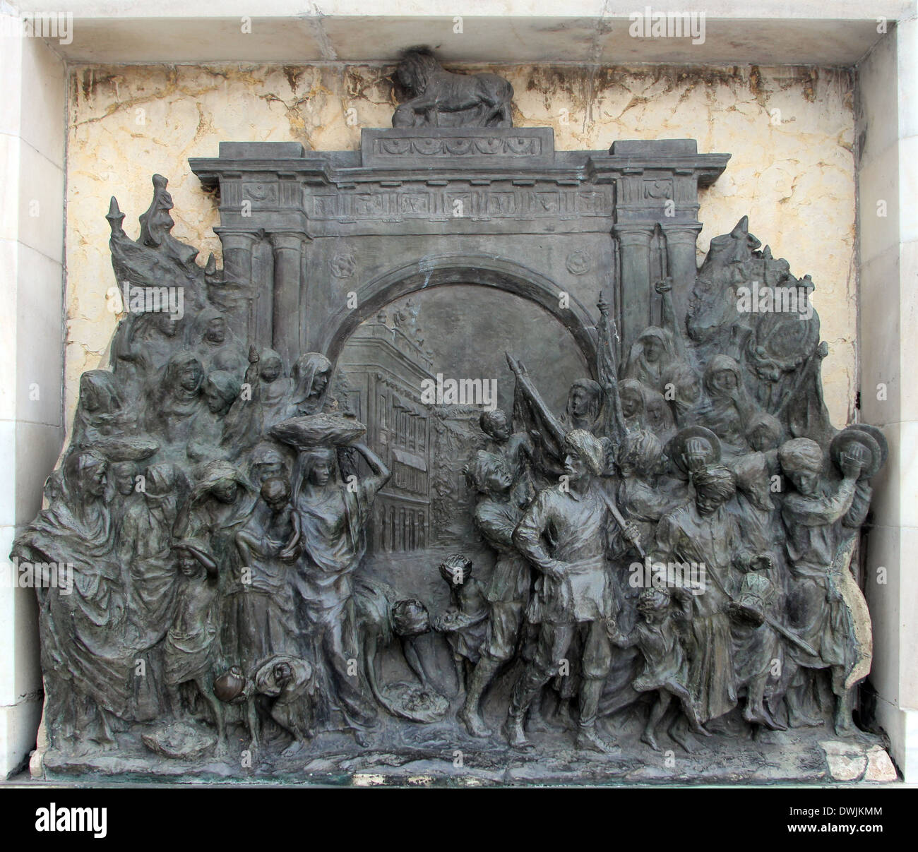 Bronze memorial panel at the Victoria Memorial building in Kolkata ...