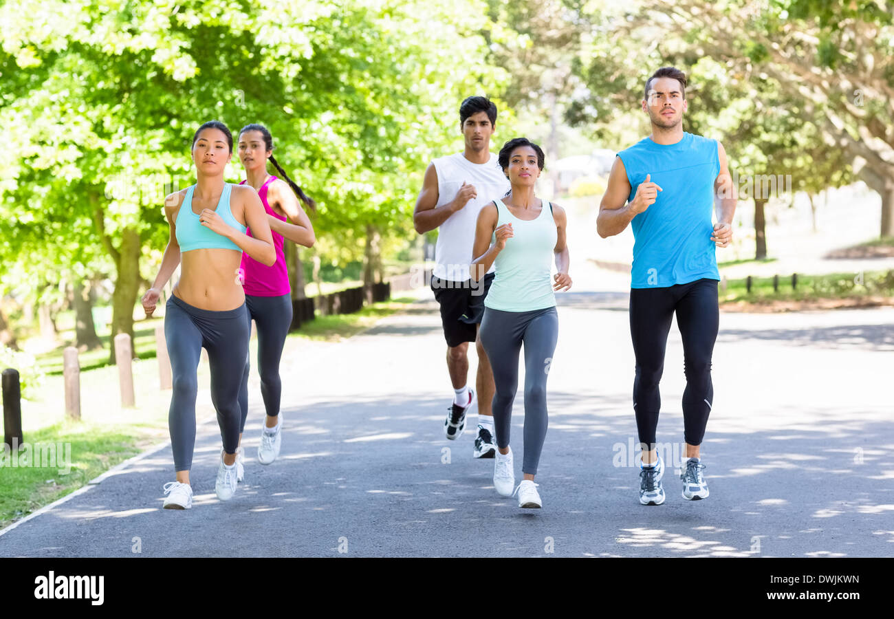 Marathon athletes running on street Stock Photo - Alamy