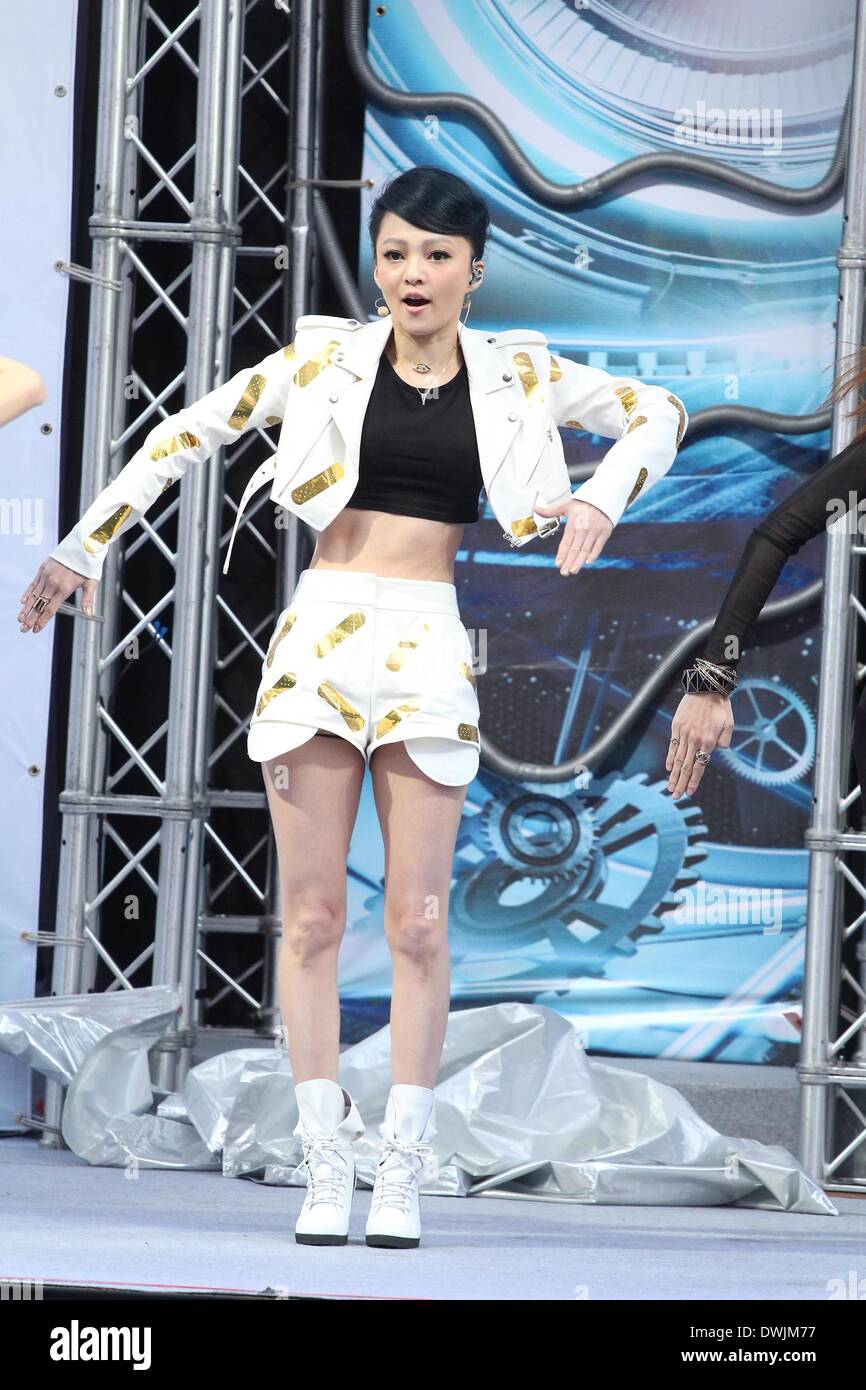 Taipei, China. 9th Mar, 2014. Singer Angela Chang holds signing session ...