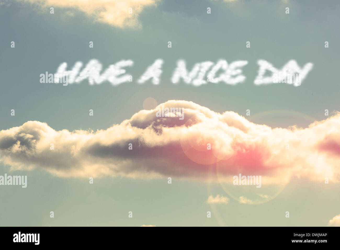 Have a nice day against bright blue sky with cloud Stock Photo - Alamy