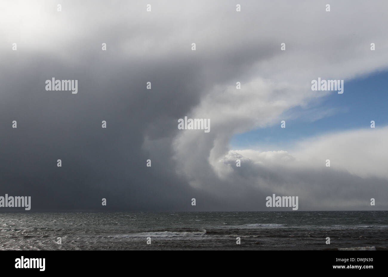 Storm cloud over north sea Helmsdale Scotland March 2014 Stock Photo ...