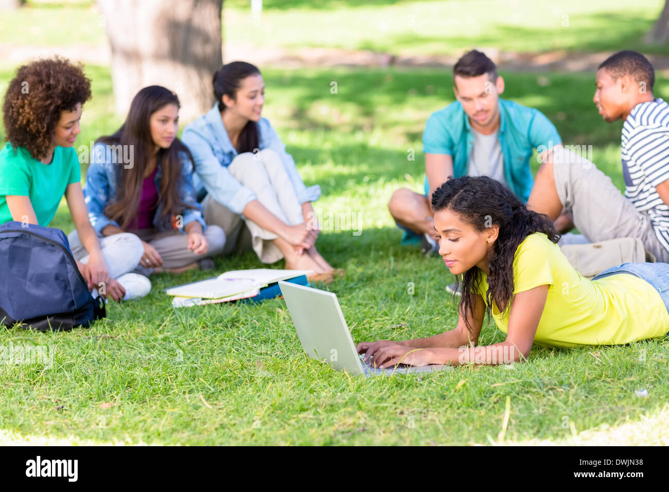 University students studying on campus Stock Photo - Alamy