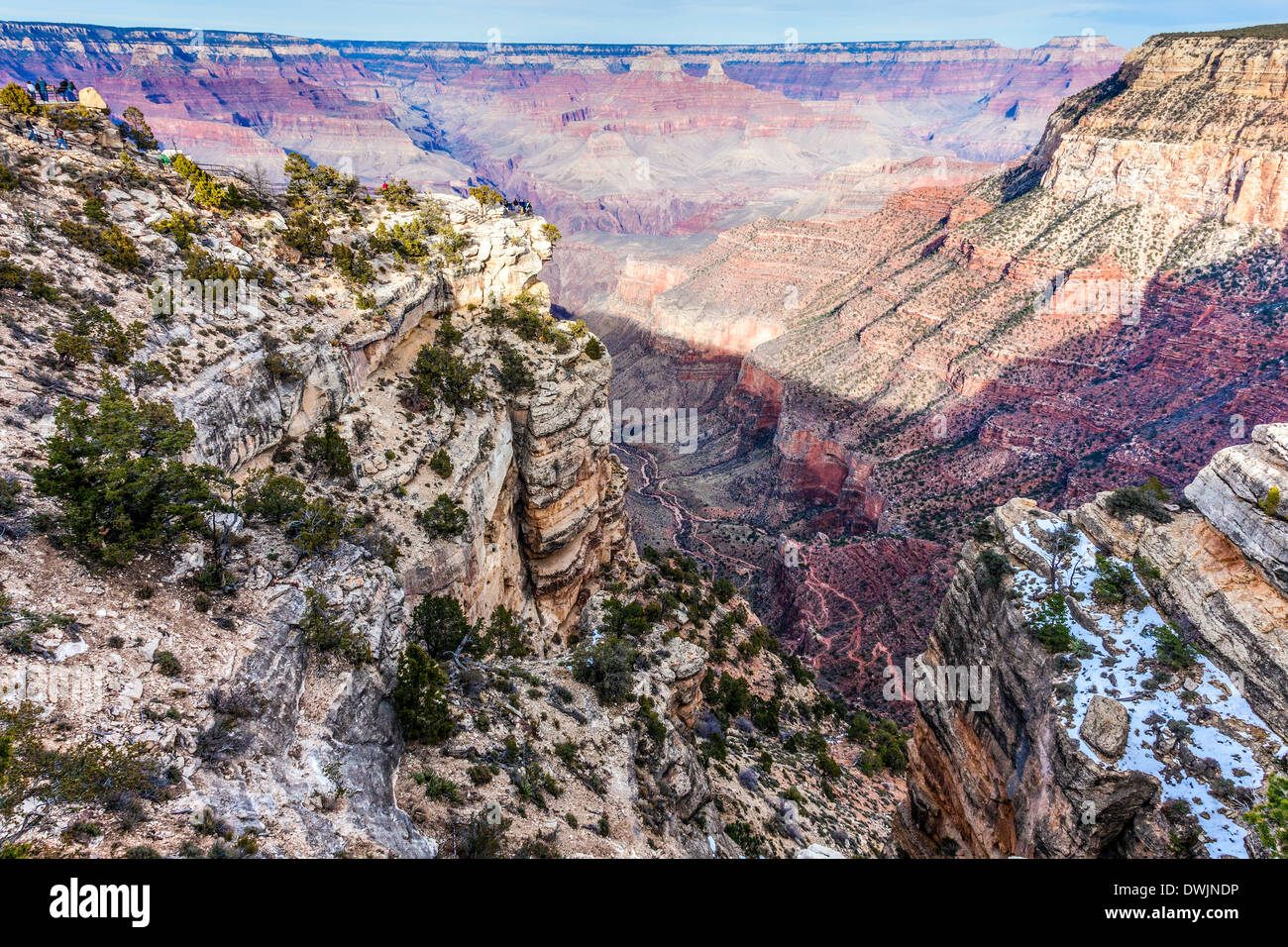 Grand Canyon National Park in Arizona at the South Rim with snow taken ...