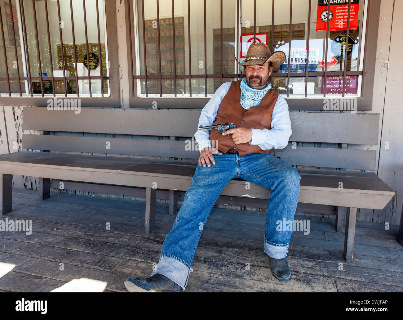 Local sheriff with gun in Tourist destination and Cowboy Town of Oatman ...