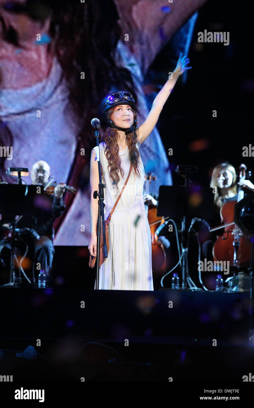 Hong Kong, China. 7th Mar, 2014. Singer Cheer Chan performs at her ...