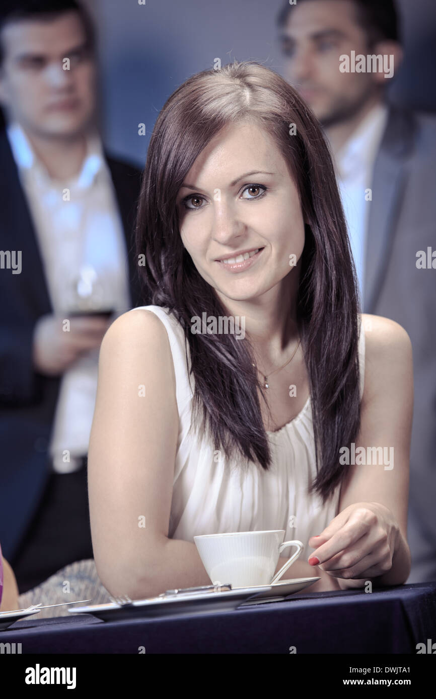 Two women eating in restaurant hi-res stock photography and images - Alamy