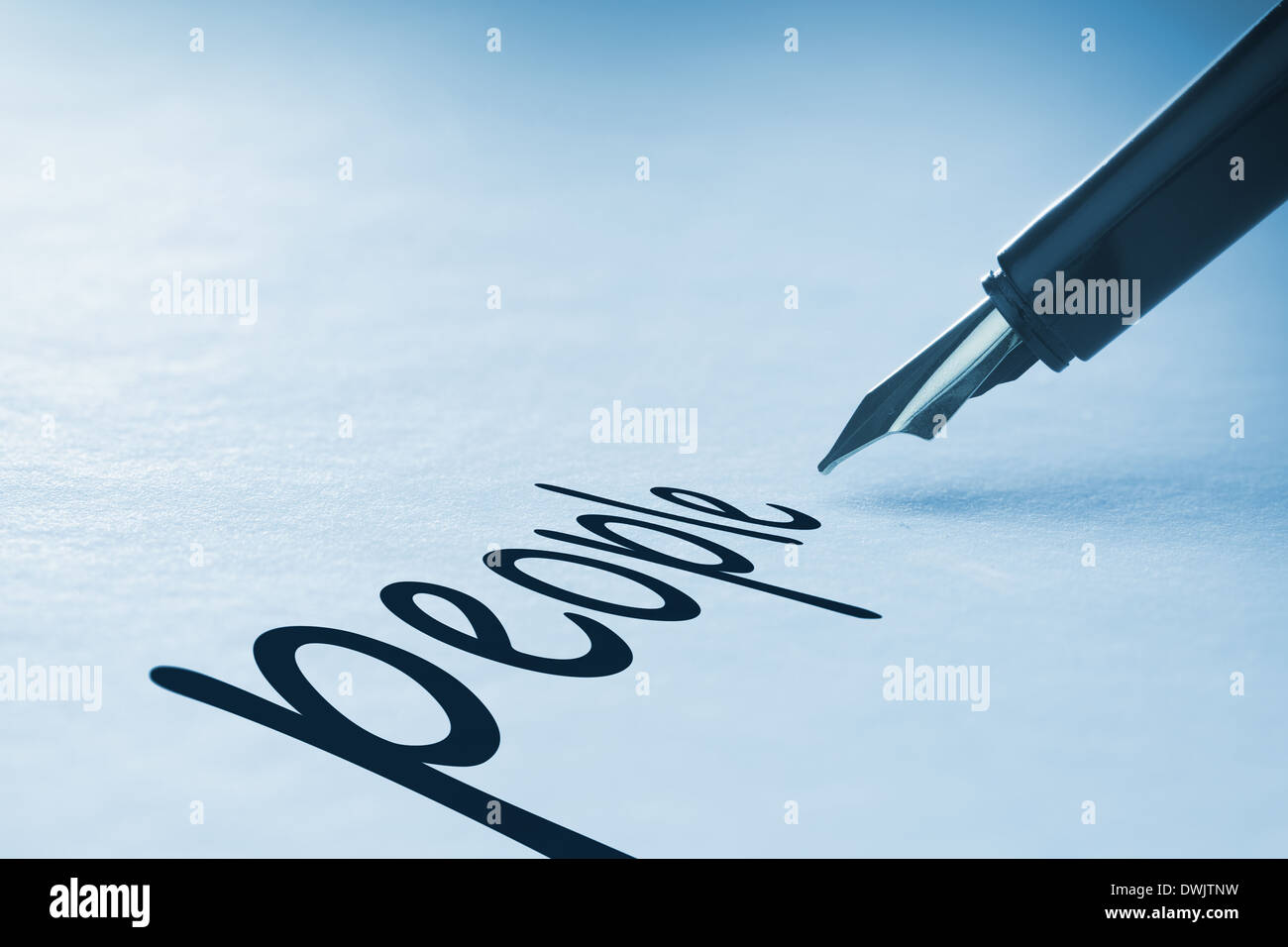 Fountain pen writing People Stock Photo - Alamy