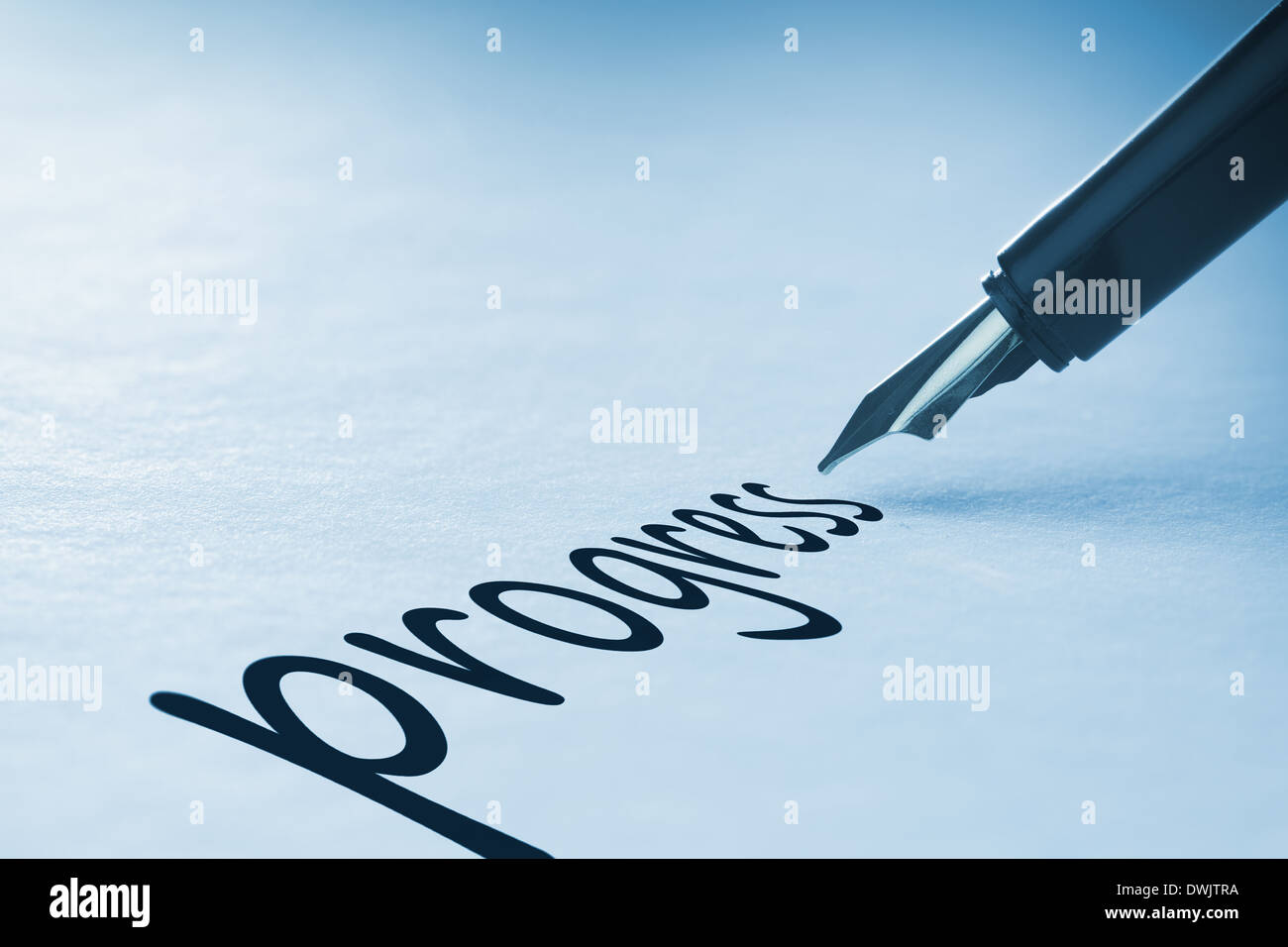Fountain pen writing Progress Stock Photo - Alamy