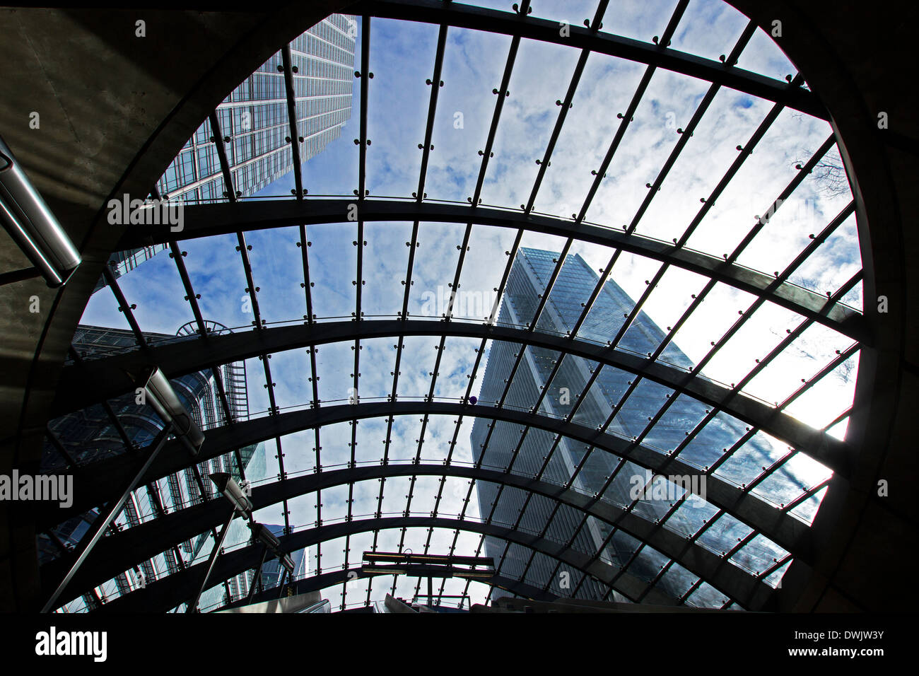 The modern roof design in Canary Wharf station,London,UK Stock Photo ...