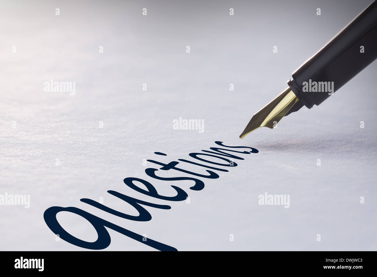 Fountain pen writing Questions Stock Photo - Alamy