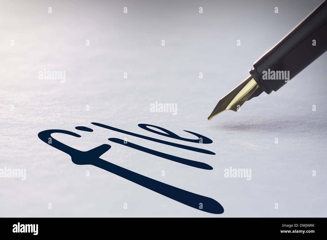 Fountain pen writing File Stock Photo - Alamy