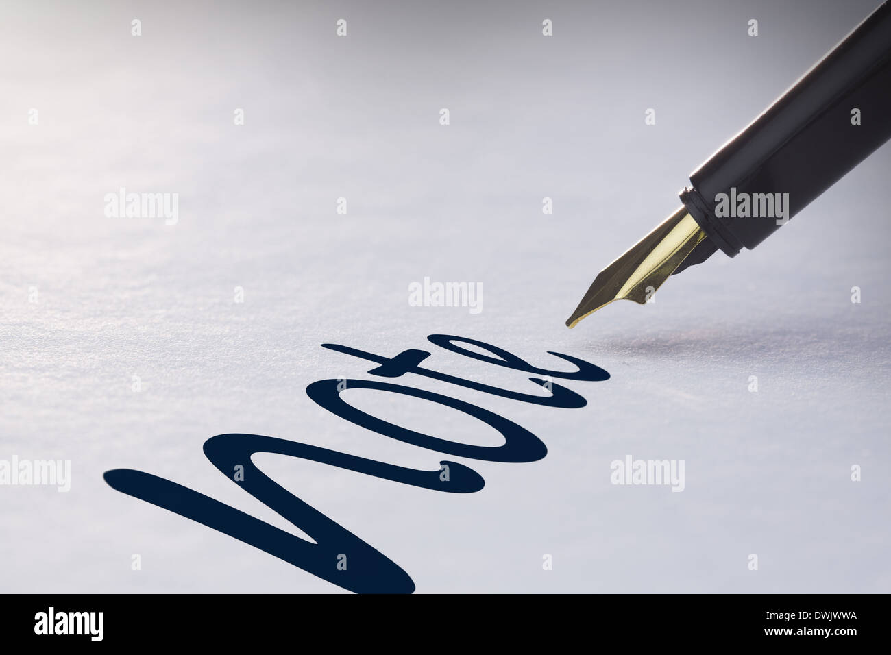 Fountain pen writing Note Stock Photo - Alamy