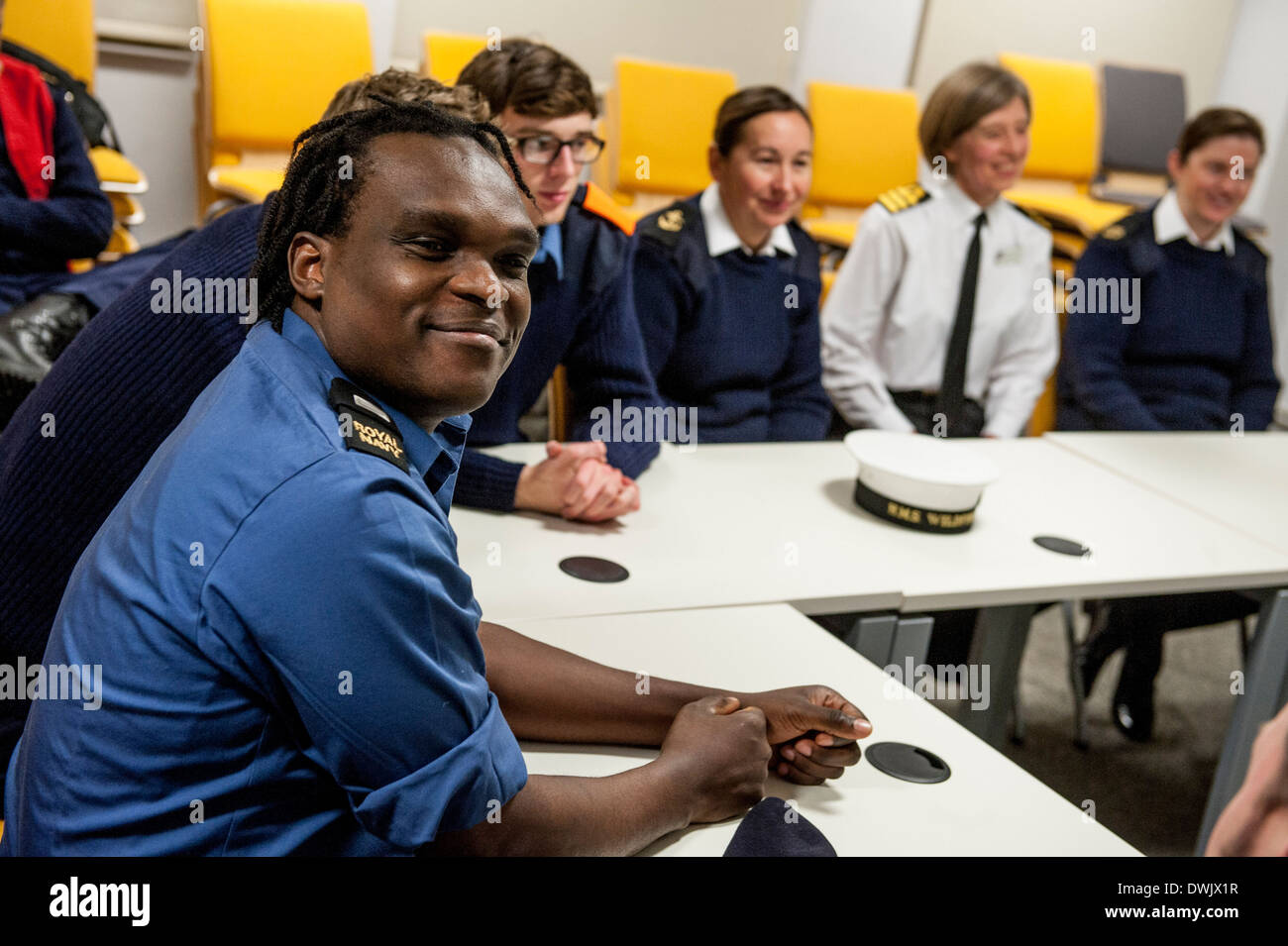 Commander Stephanie Shinner of the Royal Naval Reserves and her unit of ...