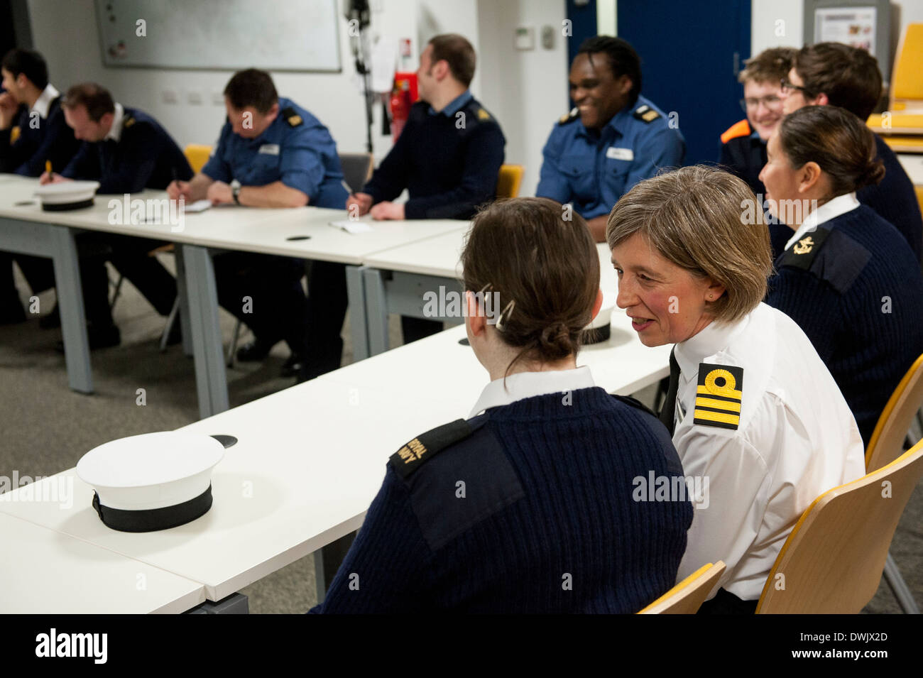 Commander Stephanie Shinner of the Royal Naval Reserves and her unit of ...