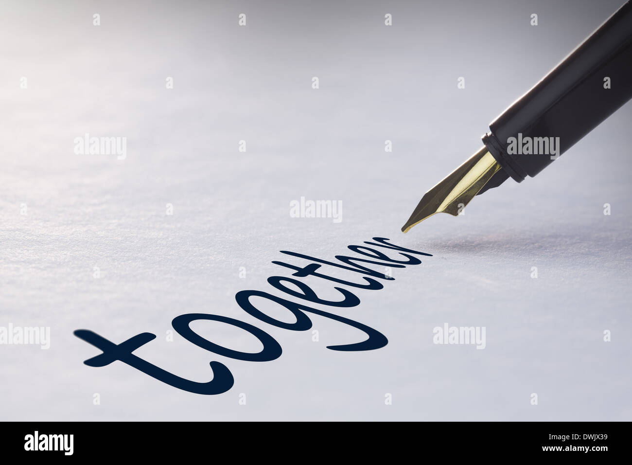 Fountain pen writing Together Stock Photo - Alamy