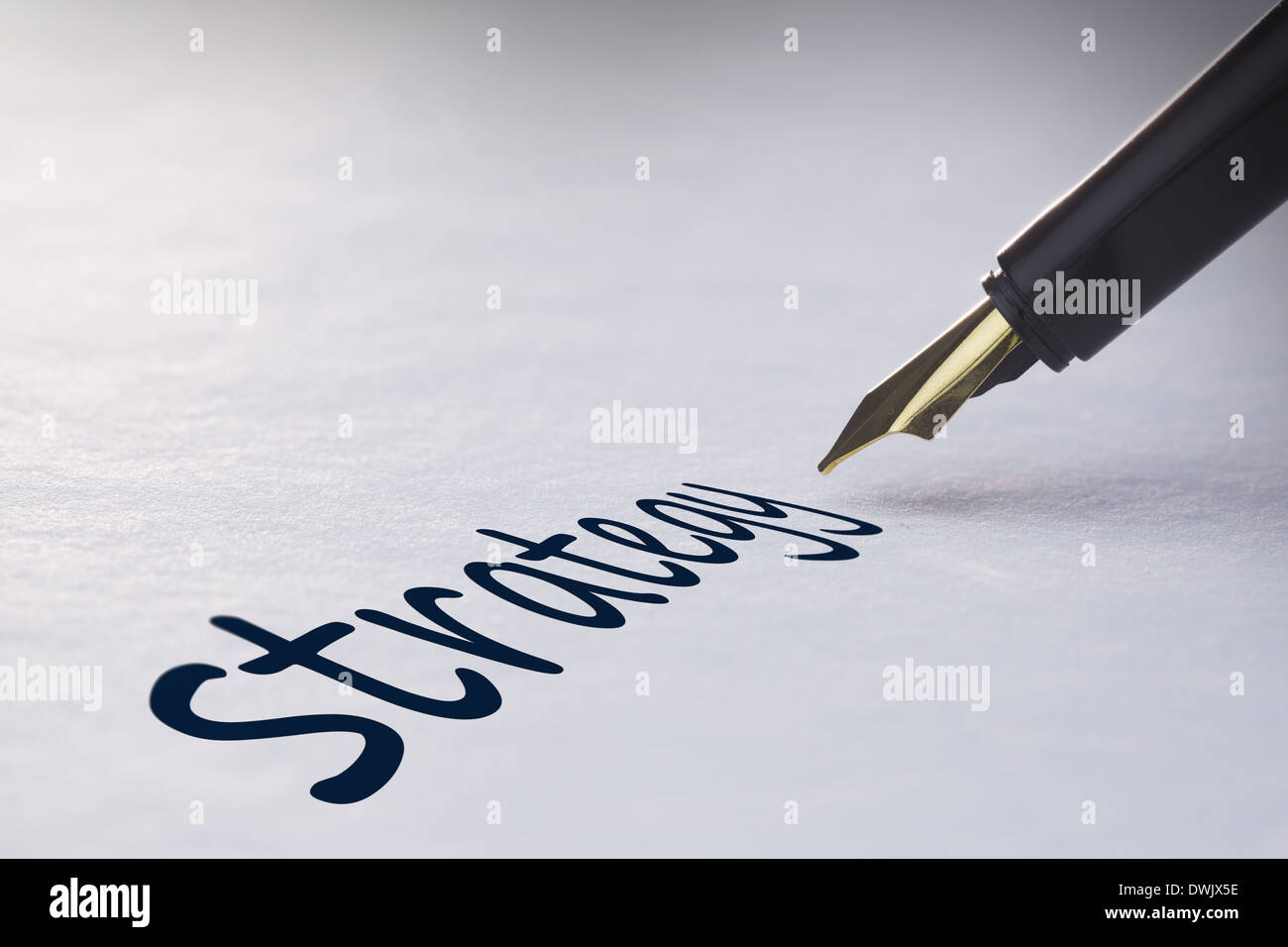 Fountain pen writing Strategy Stock Photo - Alamy