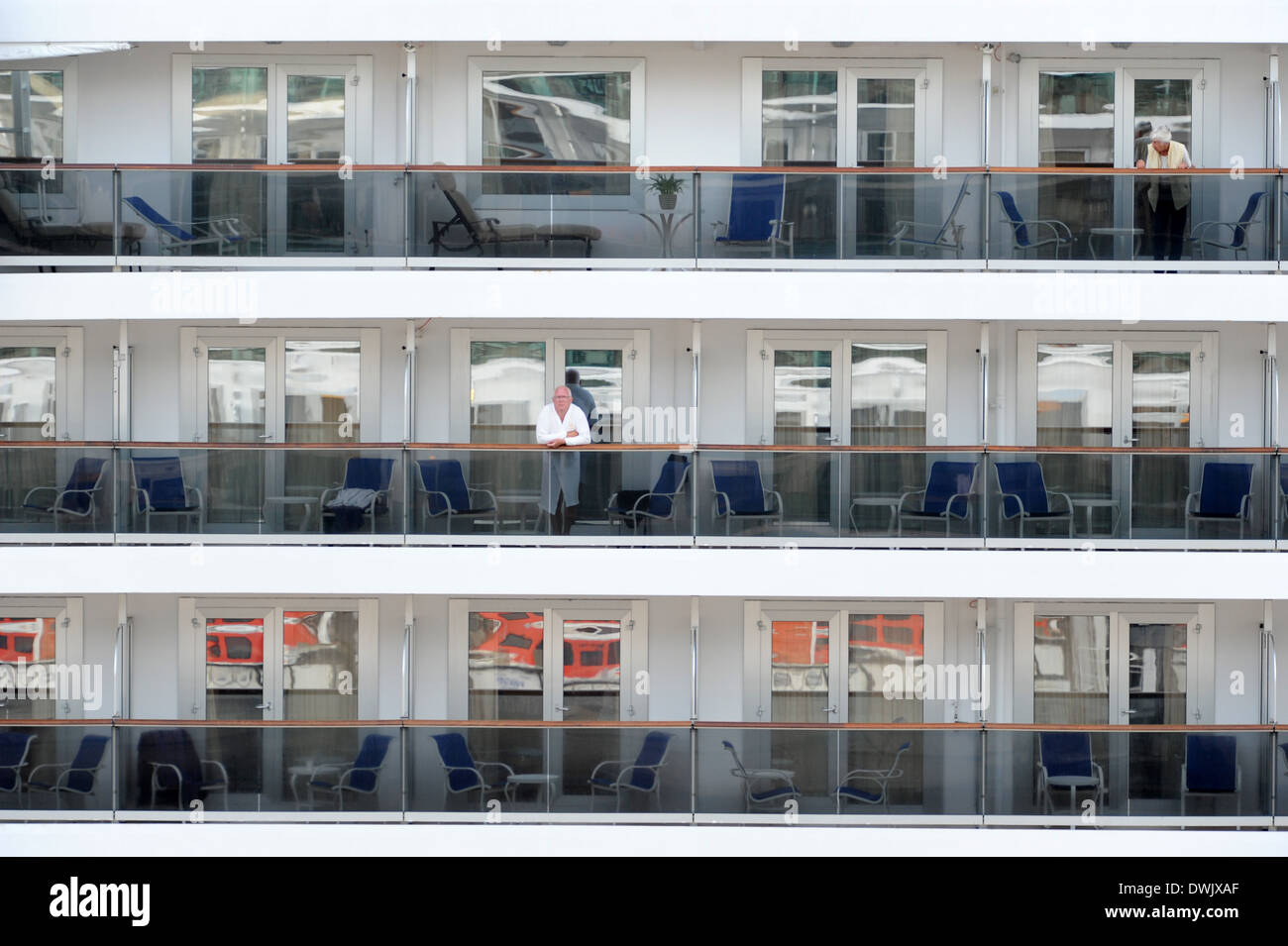 Balconies on the Queen Victoria cruise ship operated by Cunard Line ... Balconies on the Queen Victoria cruise ship operated by Cunard Line ...