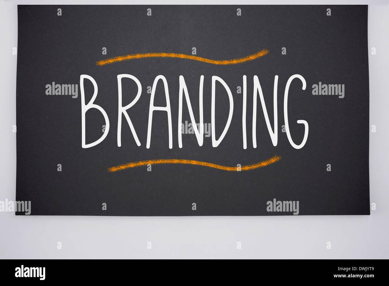 Branding written on big blackboard Stock Photo - Alamy