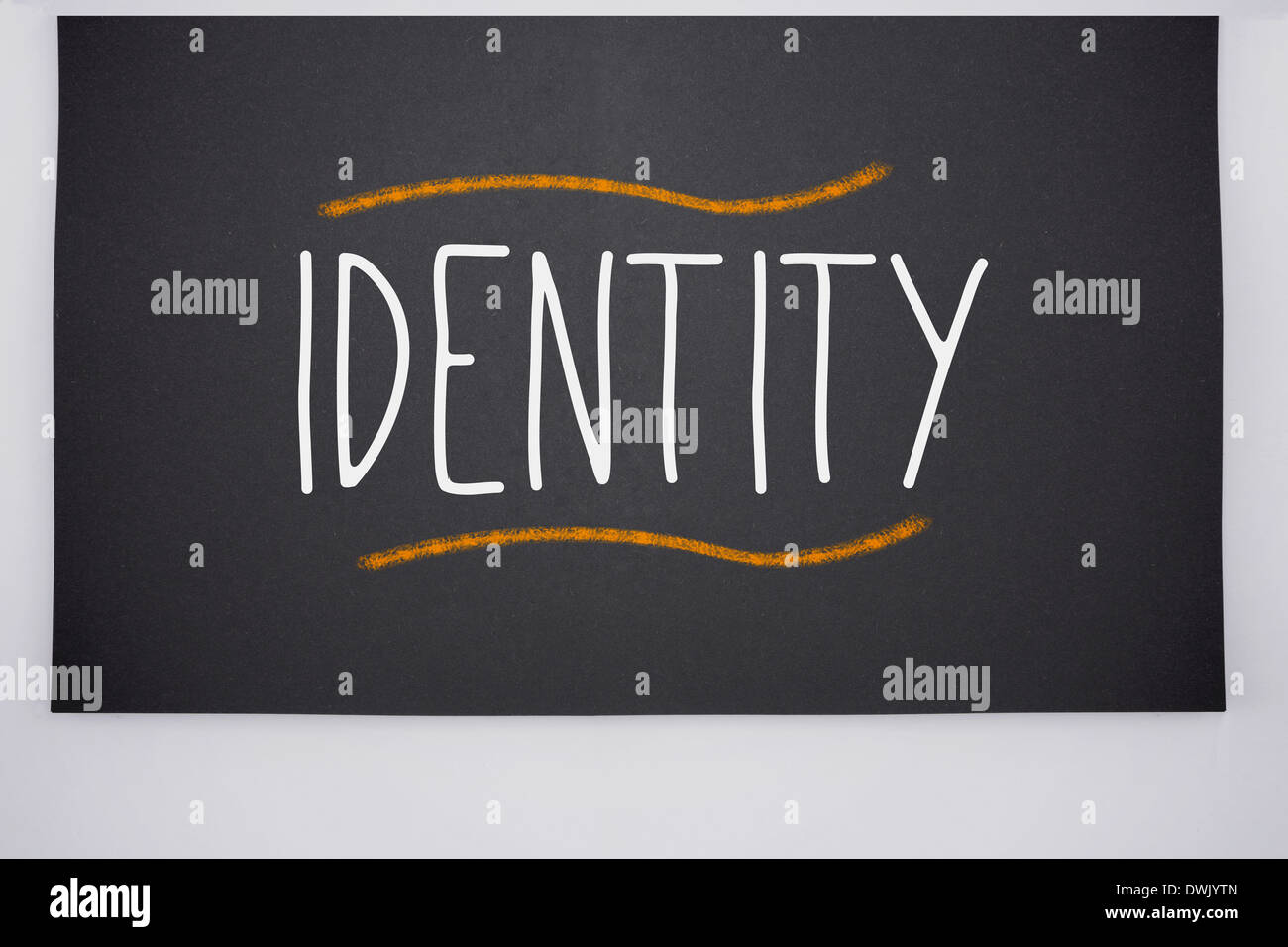 Identity written on big blackboard Stock Photo - Alamy