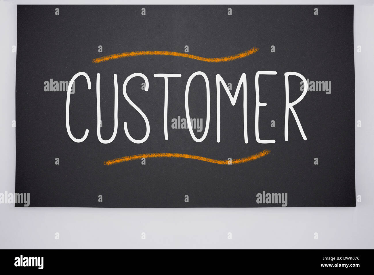 Customer written on big blackboard Stock Photo - Alamy