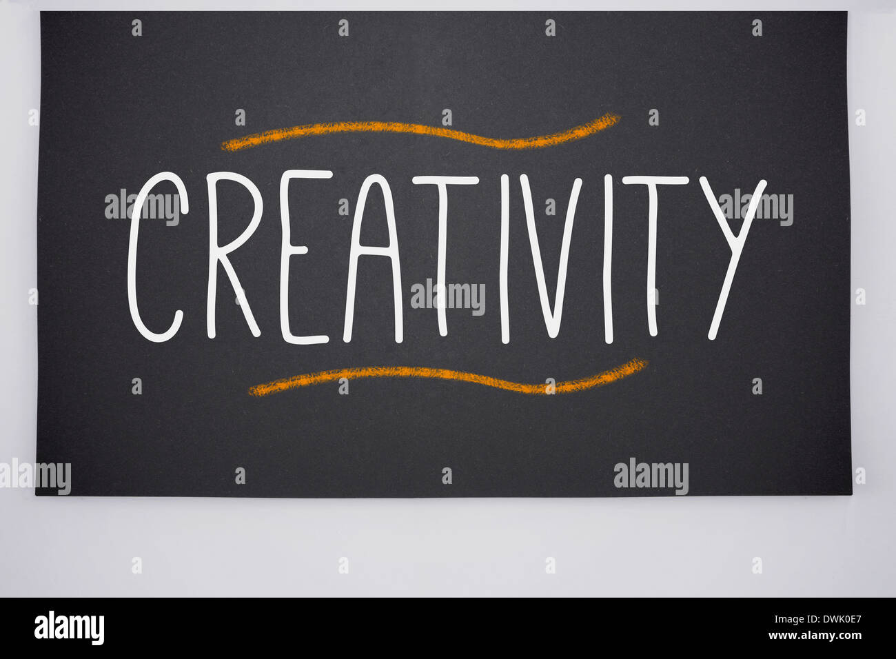 Creativity written on big blackboard Stock Photo - Alamy