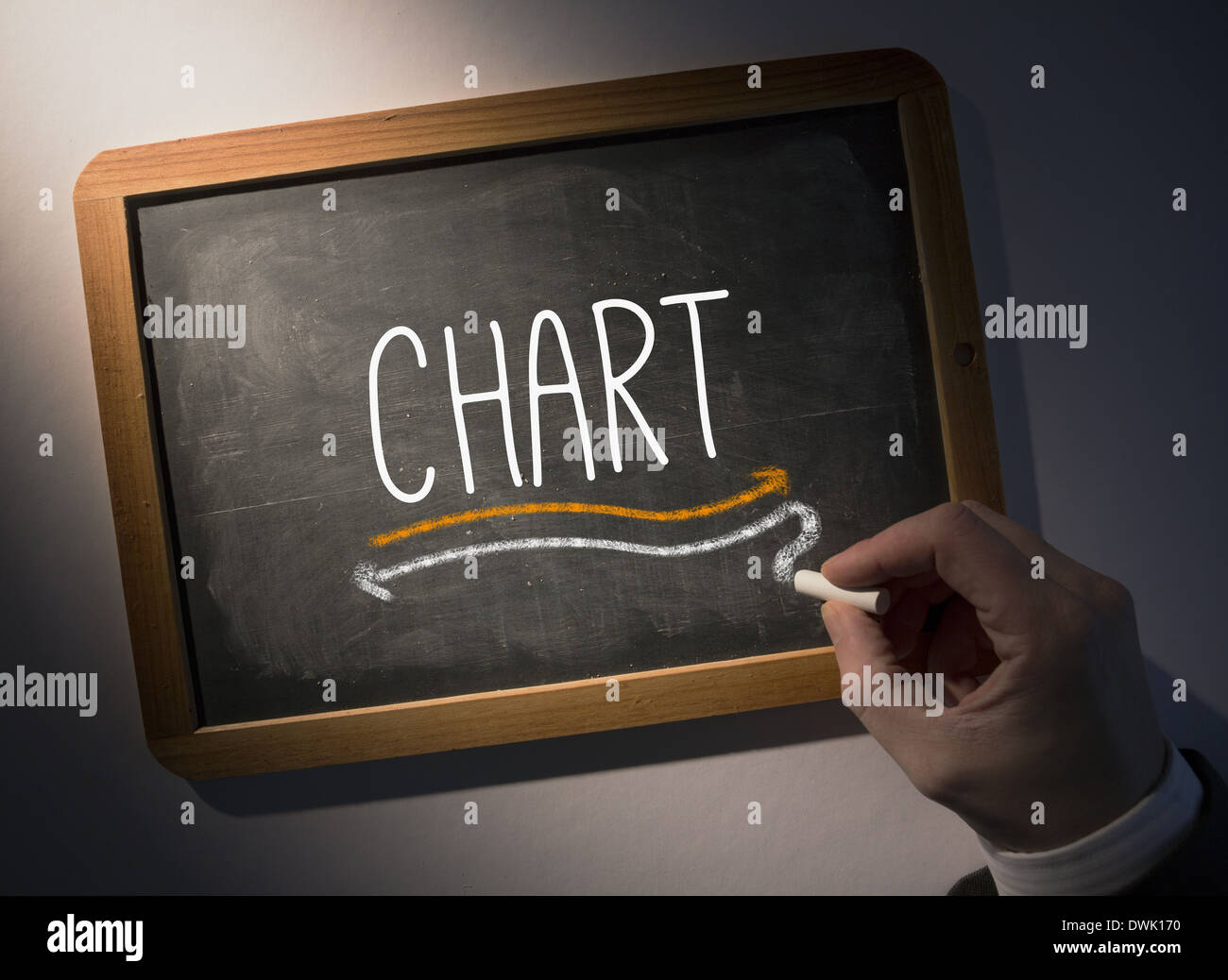 Hand writing Chart on chalkboard Stock Photo - Alamy