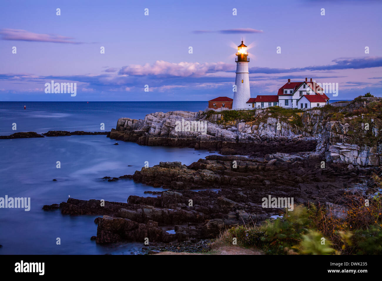 The Benevolent Sentinel, The Portland Head Light After Sunset, Portland ...