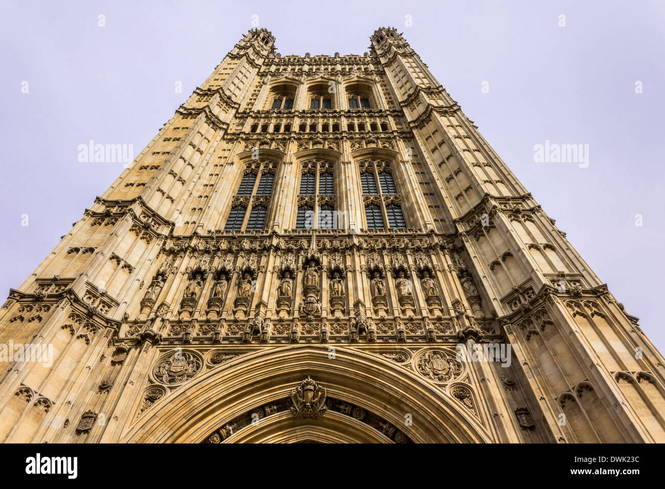 View of Victoria Tower at the Houses of Parliament, London Stock Photo ...