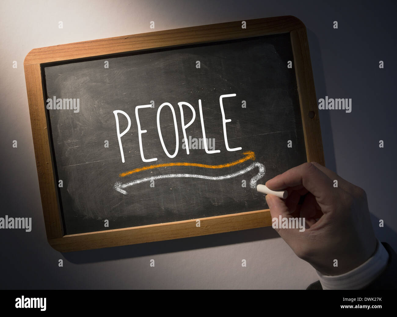 Hand writing People on chalkboard Stock Photo - Alamy