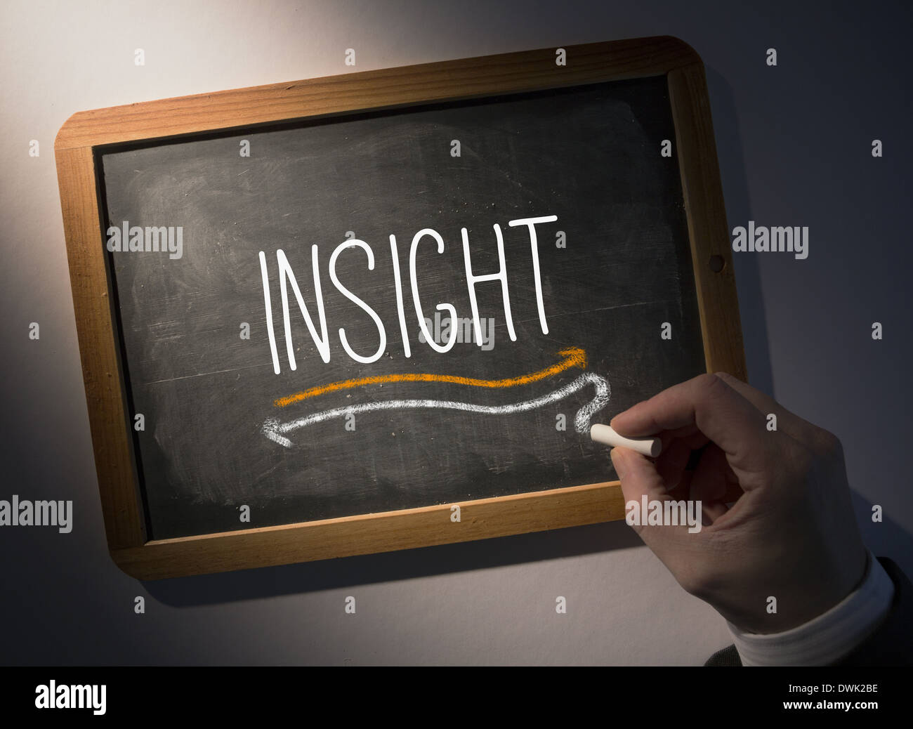 Hand writing Insight on chalkboard Stock Photo - Alamy