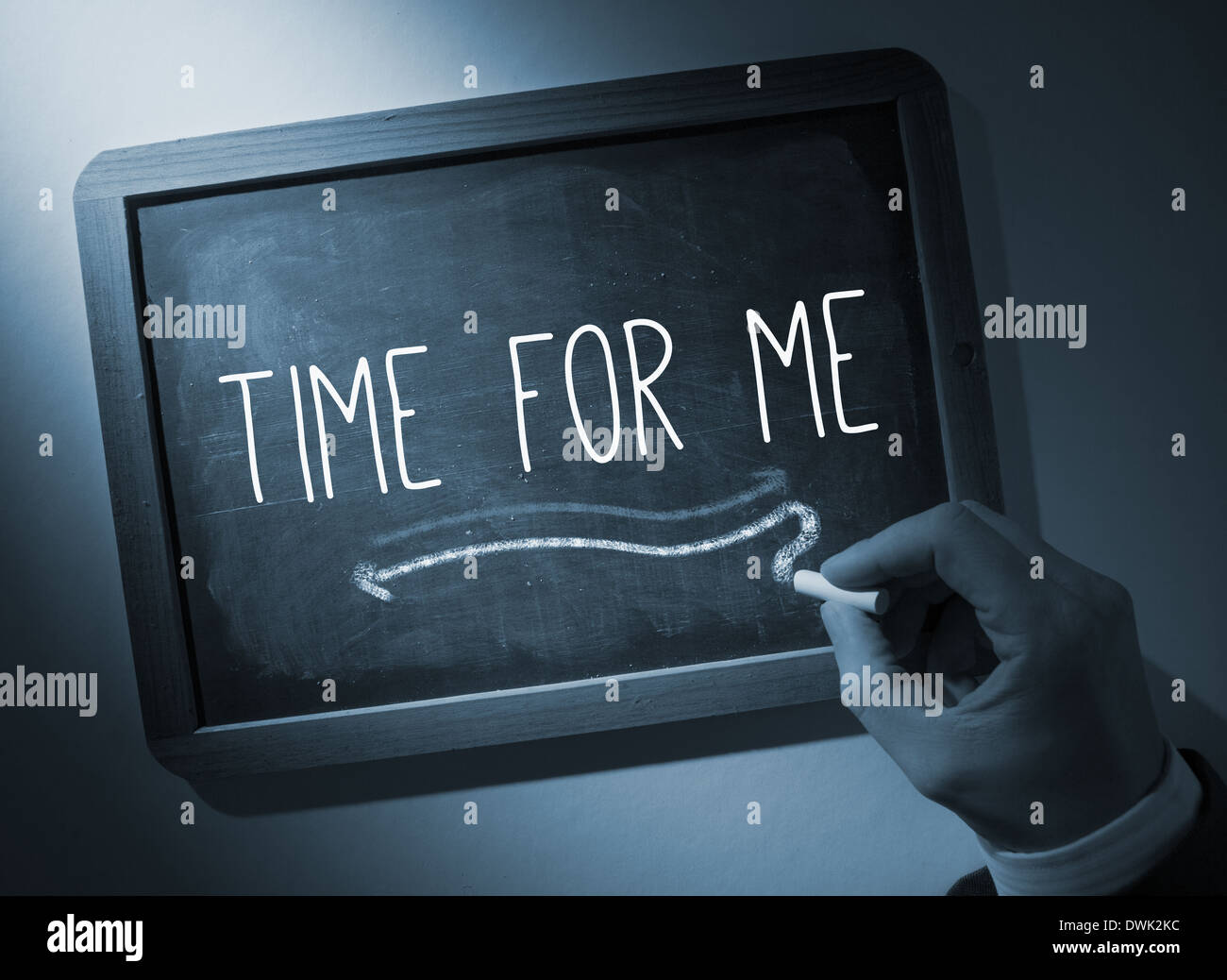 Hand writing Time for me on chalkboard Stock Photo - Alamy